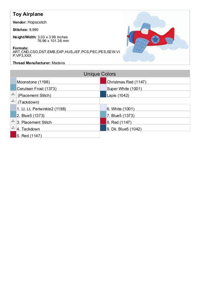Toy Airplane Machine Embroidery Design Flying Plane - Etsy