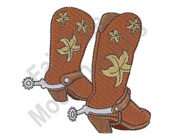 Cowboy Boots & Spurs Machine Embroidery Design Western - Etsy UK