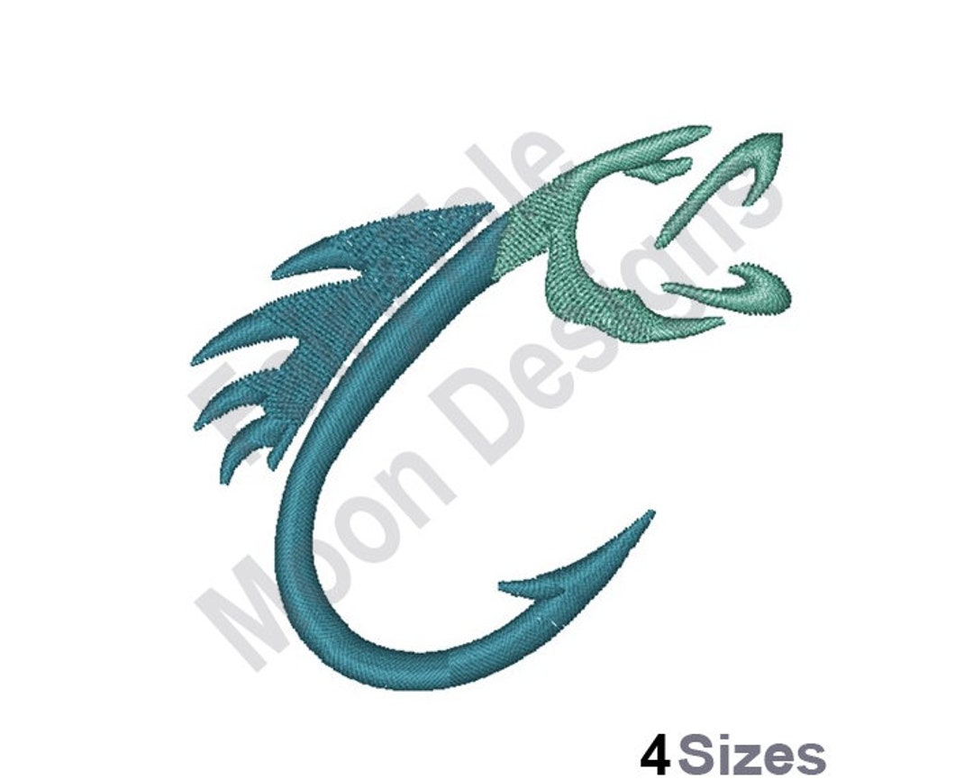 Fish Hook - Machine Embroidery Design, Fishing Hook Embroidery Pattern ...