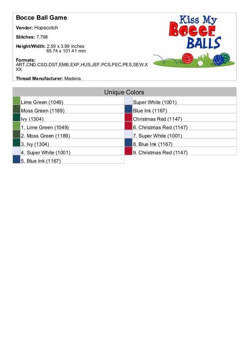 Bocce Ball Game Machine Embroidery Design Bocce Balls - Etsy