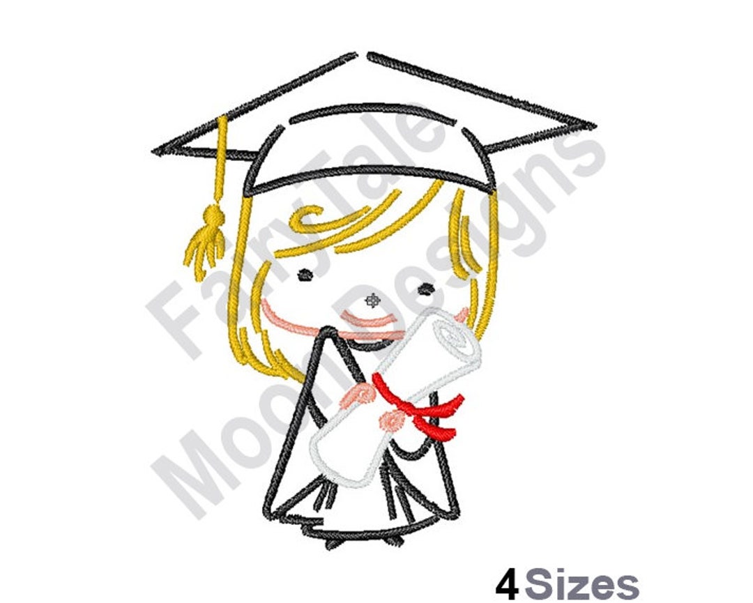 Graduate Girl - Machine Embroidery Design, Student Graduate With ...