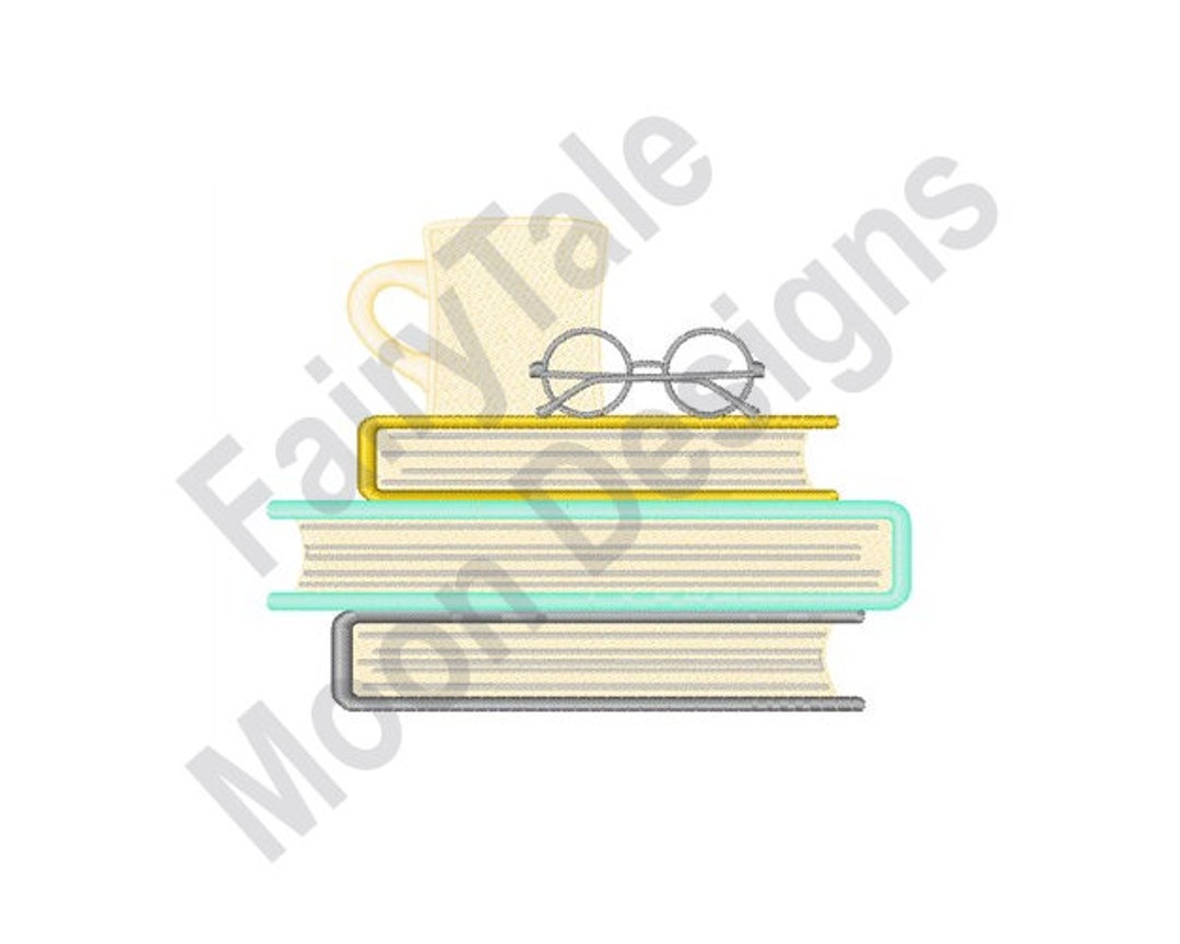 Books Machine Embroidery Design Reading Books Embroidery Pattern Reading Glasses Embroidery