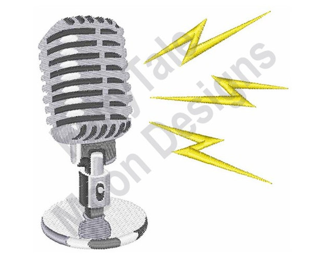 Retro Microphone - Machine Embroidery Design, Desktop Microphone ...