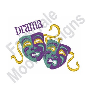 Drama Masks Machine Embroidery Design, Theater Masks Embroidery Pattern ...