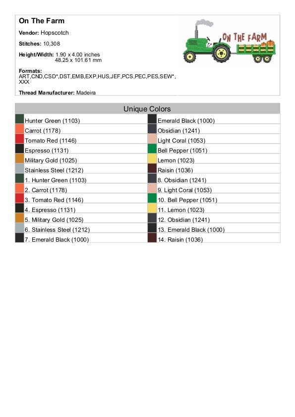 On the Farm Machine Embroidery Design Farm Tractor With - Etsy