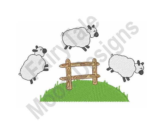 Jumping Sheep Machine Embroidery Design Jumping Over the | Etsy