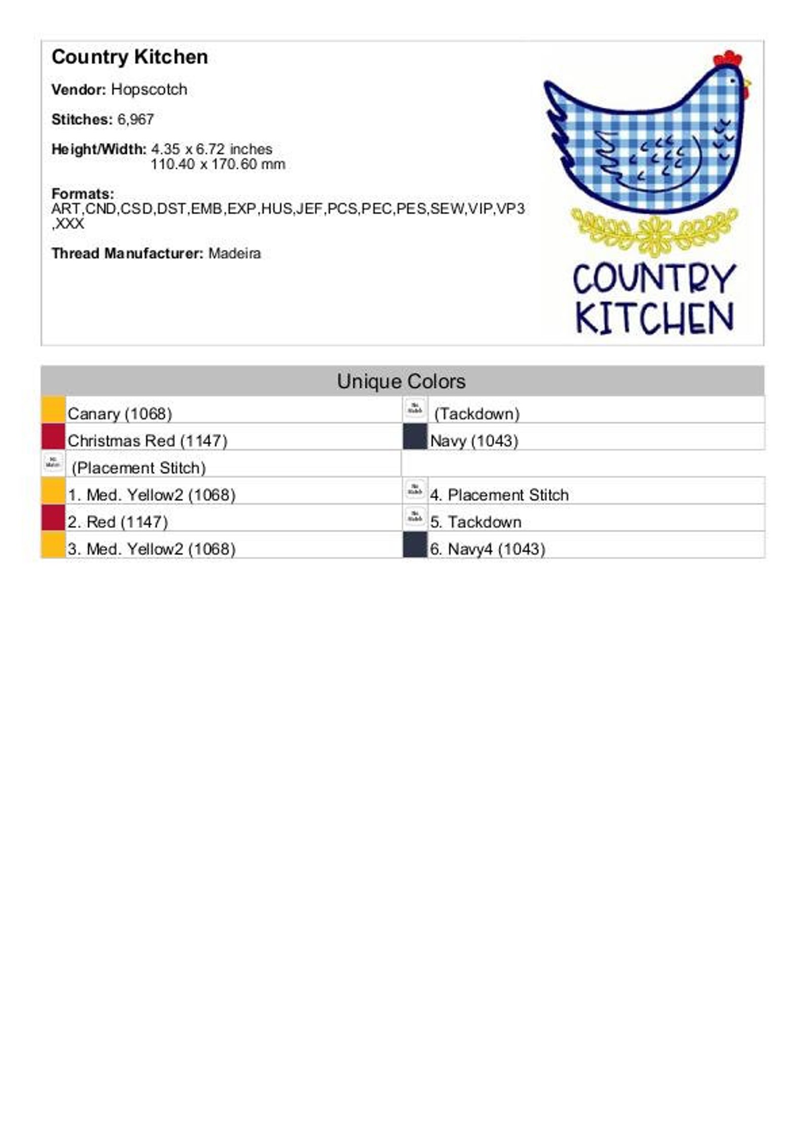 APPLIQUE Country Kitchen - Machine Embroidery Design, Country Hen ...