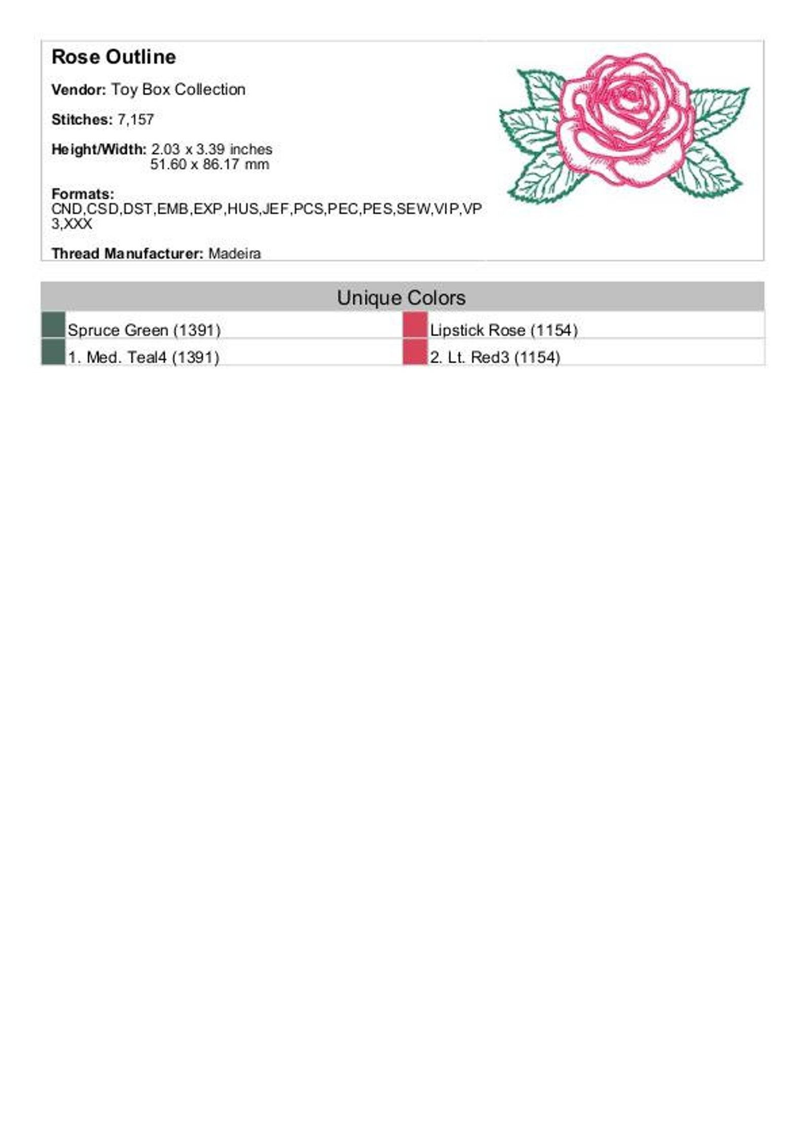 Rose Outline Machine Embroidery Design Red Rose Outline | Etsy