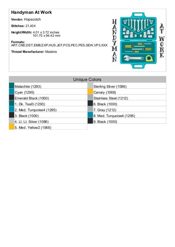 Handyman at Work Machine Embroidery Design Toolbox | Etsy