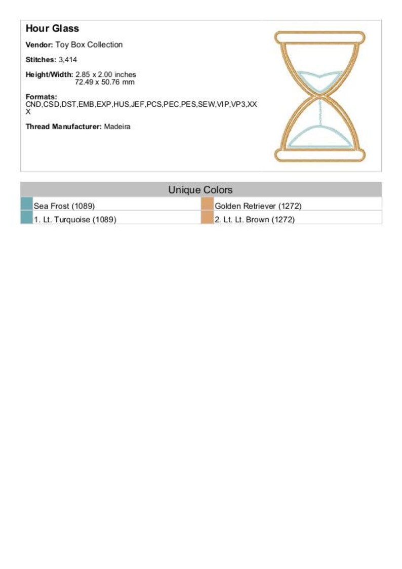 Hourglass Outline Machine Embroidery Design Sandglass | Etsy