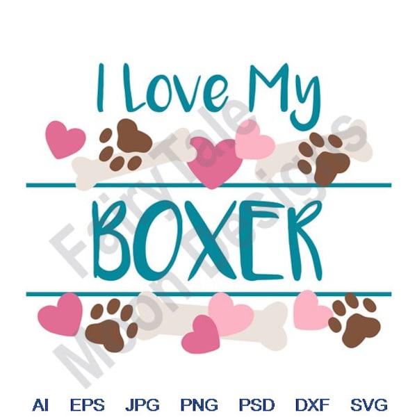 I Love My Boxer - Etsy