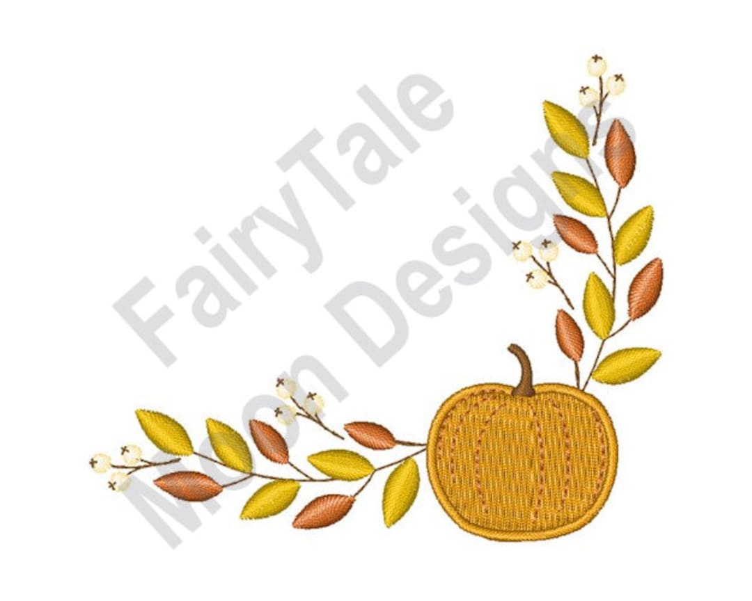 Pumpkin Corner - Machine Embroidery Design, Autumn Harvest Corner ...
