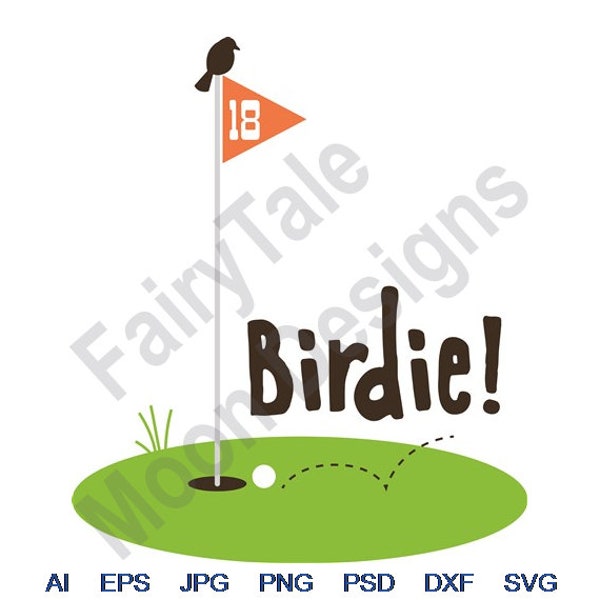 Birdie Golf Art - Etsy