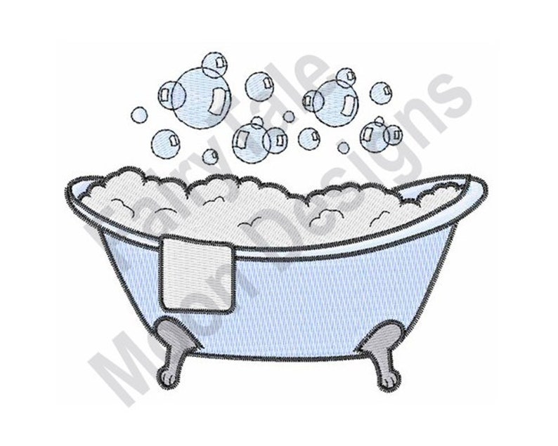 Bubbly Bathtub - Machine Embroidery Design, Bathtub Embroidery Pattern ...