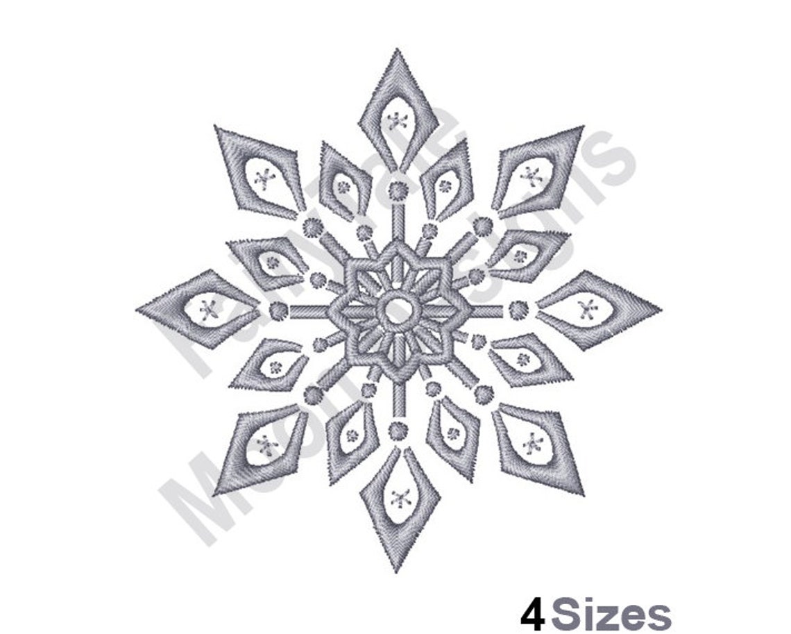 Snowflake Machine Embroidery Design Flower Snowflake | Etsy