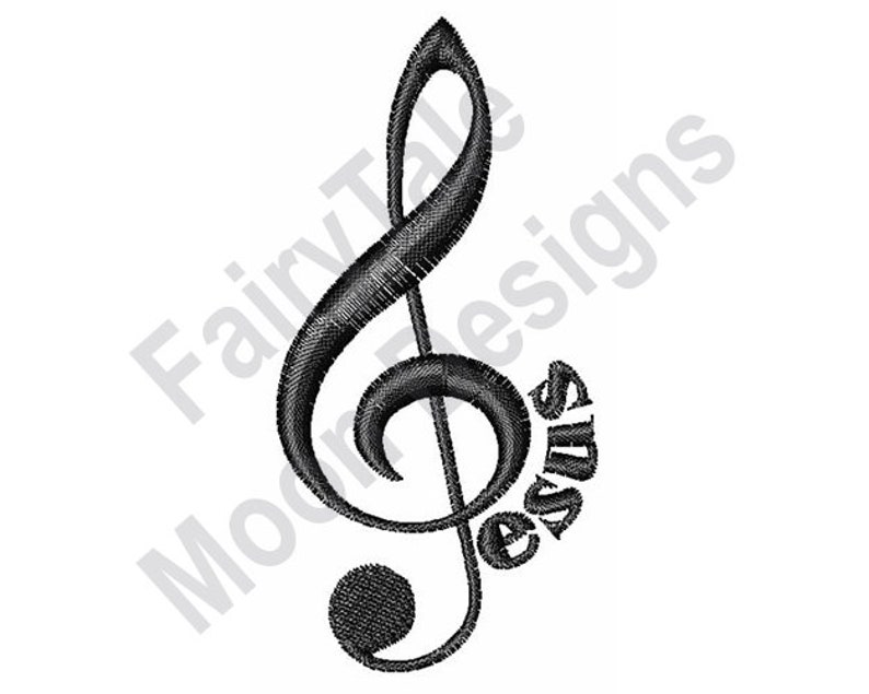 Jesus Musical Note Machine Embroidery Design Treble Clef - Etsy