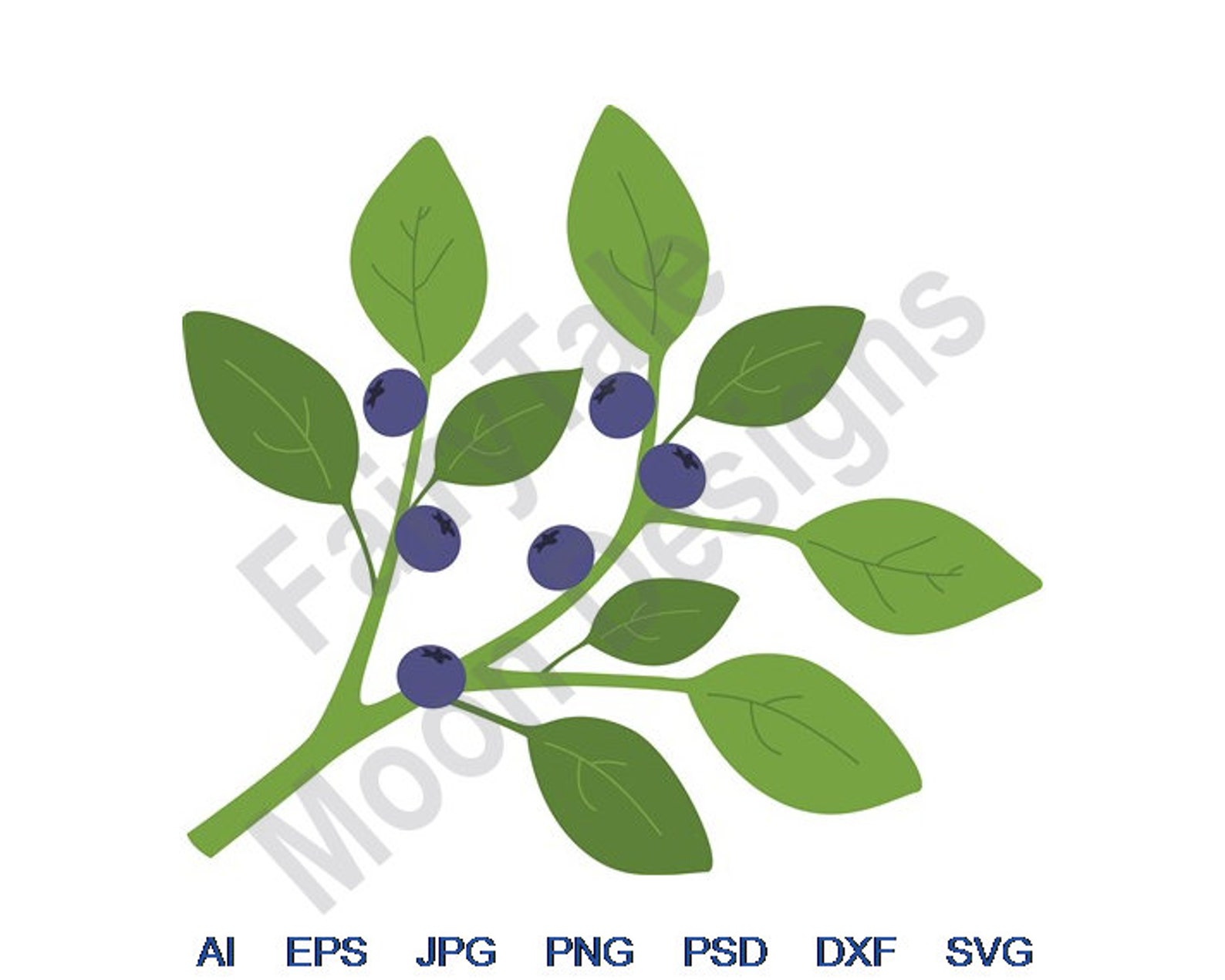 Wild Blueberries Svg Dxf Eps Png Jpg Vector Art - Etsy