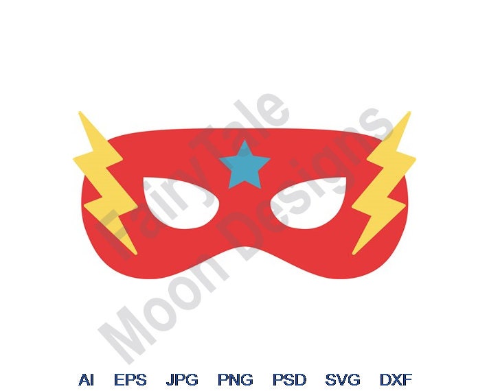 Superhero Mask - Svg, Dxf, Eps, Png, Jpg, Vector Art, Clipart, Cut File ...