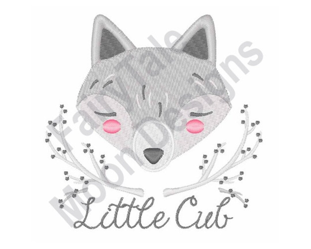Little Cub - Machine Embroidery Design, Baby Wolf Face Embroidery ...