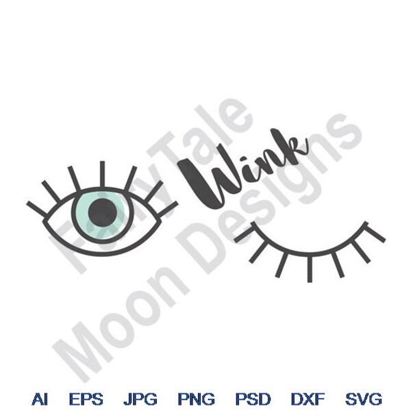 Winking Eye Svg - Etsy