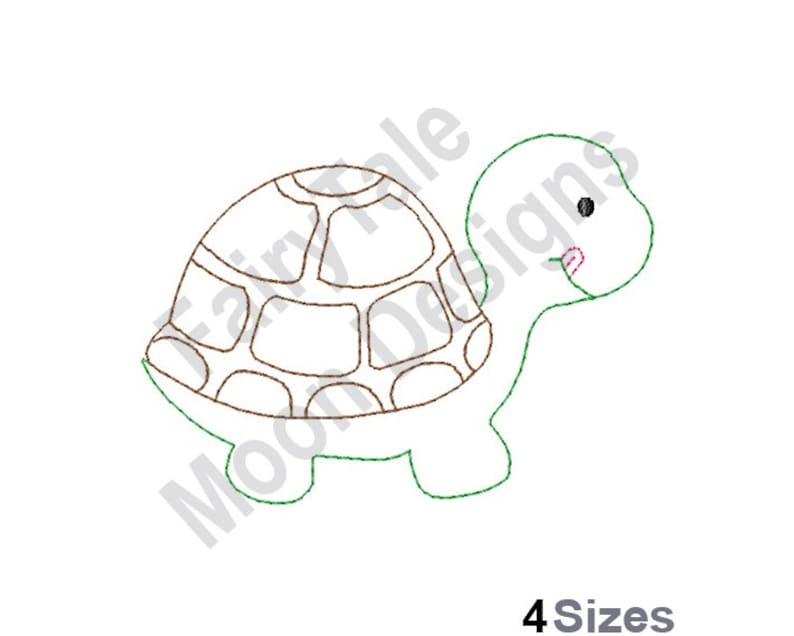 Turtle Outline Machine Embroidery Design Baby Turtle - Etsy