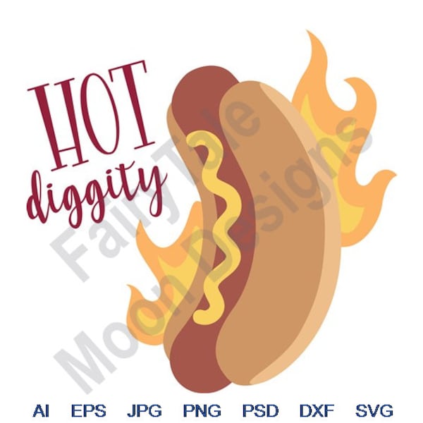 Hot Dog With Bun Svg - Etsy