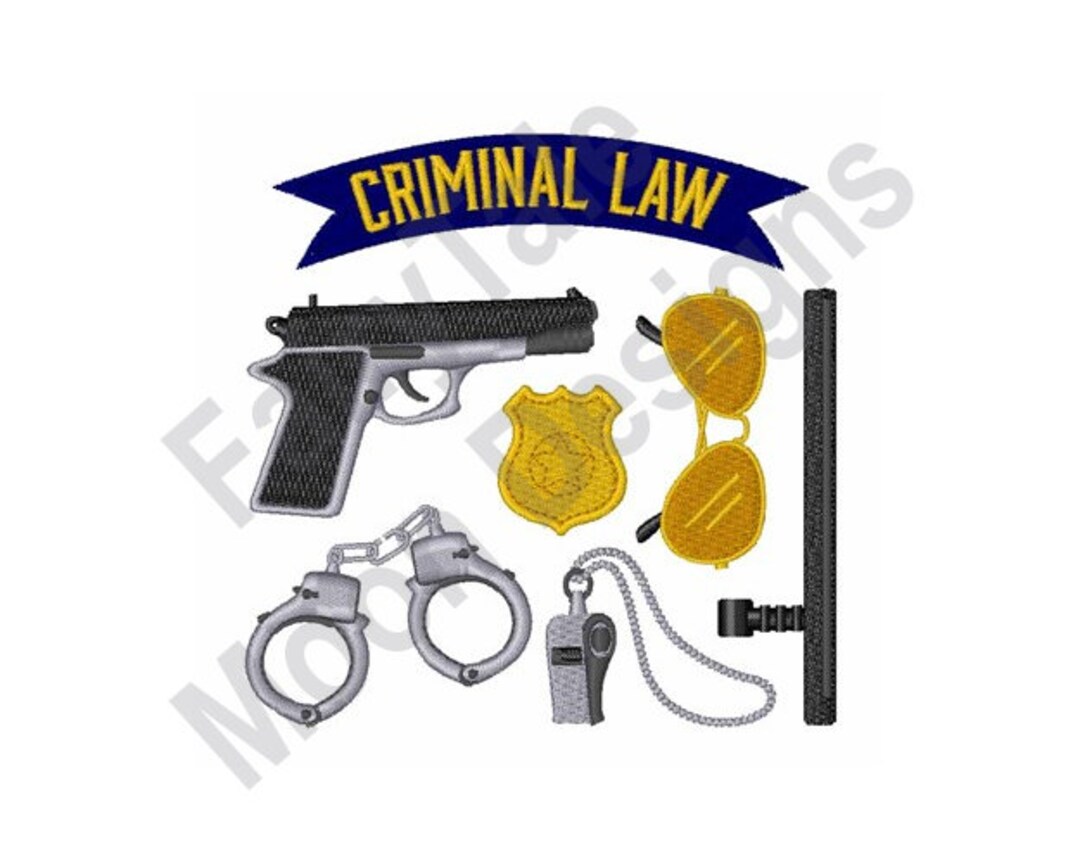 Criminal Law Banner Machine Embroidery Design, Police Supplies ...