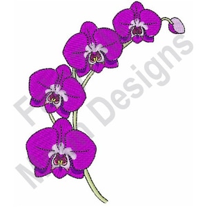 Purple Orchid Machine Embroidery Design Orchid Flowers | Etsy