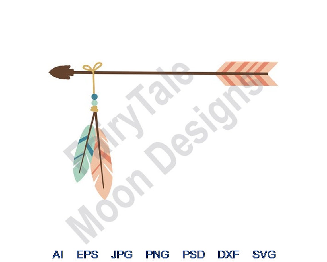 Flecha con plumas Svg Dxf Eps Png Jpg Vector Art - Etsy España