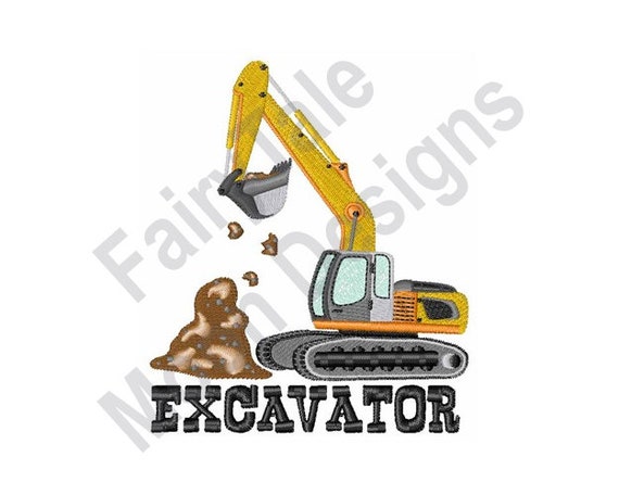 Excavator Machine Embroidery Design Excavator Embroidery | Etsy