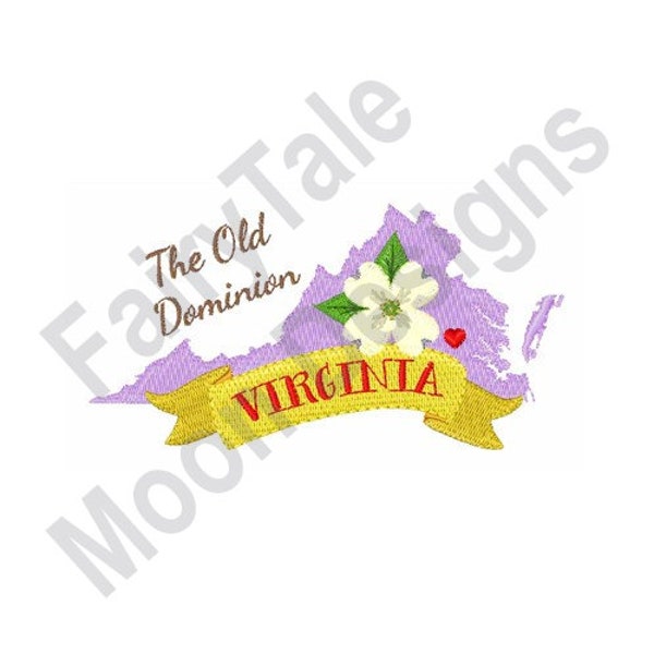 Virginia Map Embroidery - Etsy