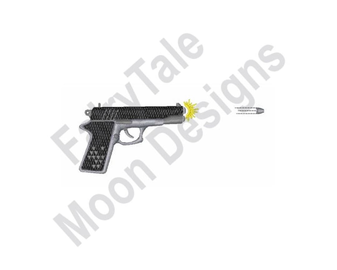 Sharp Shooter - Machine Embroidery Design, Handgun & Bullet Embroidery ...