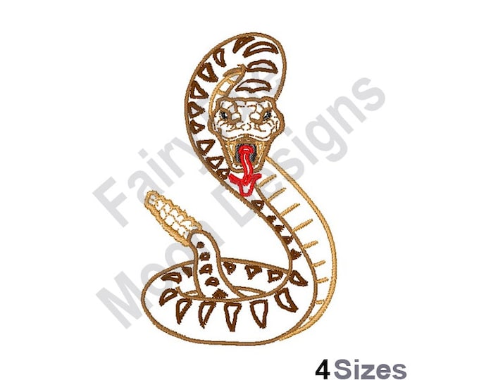 Rattlesnake Outline Machine Embroidery Design Snake Outline - Etsy