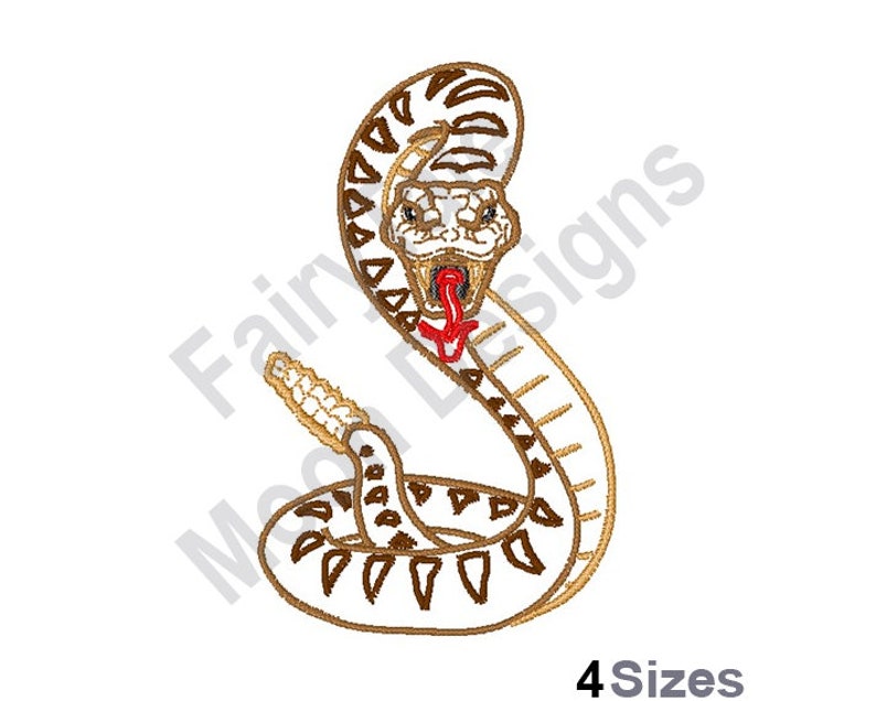 Rattlesnake Outline Machine Embroidery Design Snake Outline - Etsy