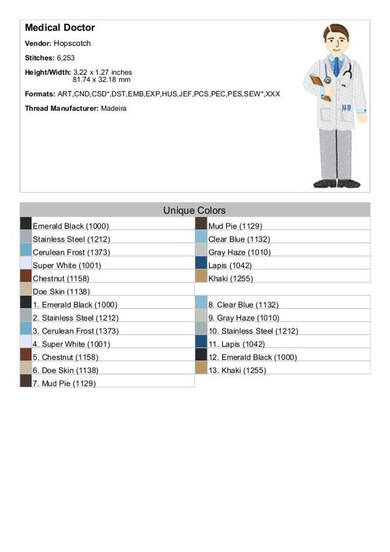 Medical Doctor - Machine Embroidery Design, Male Physician Embroidery ...