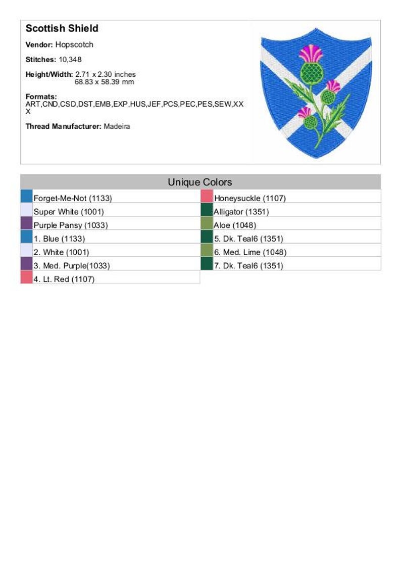 Scottish Shield - Machine Embroidery Design, Saltire Shield Thistle ...