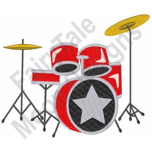 Drum Set Machine Embroidery Design Embroidery Designs - Etsy