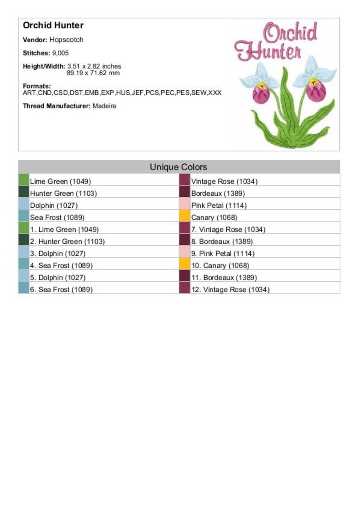 Orchid Hunter Machine Embroidery Design Showy Lady's - Etsy