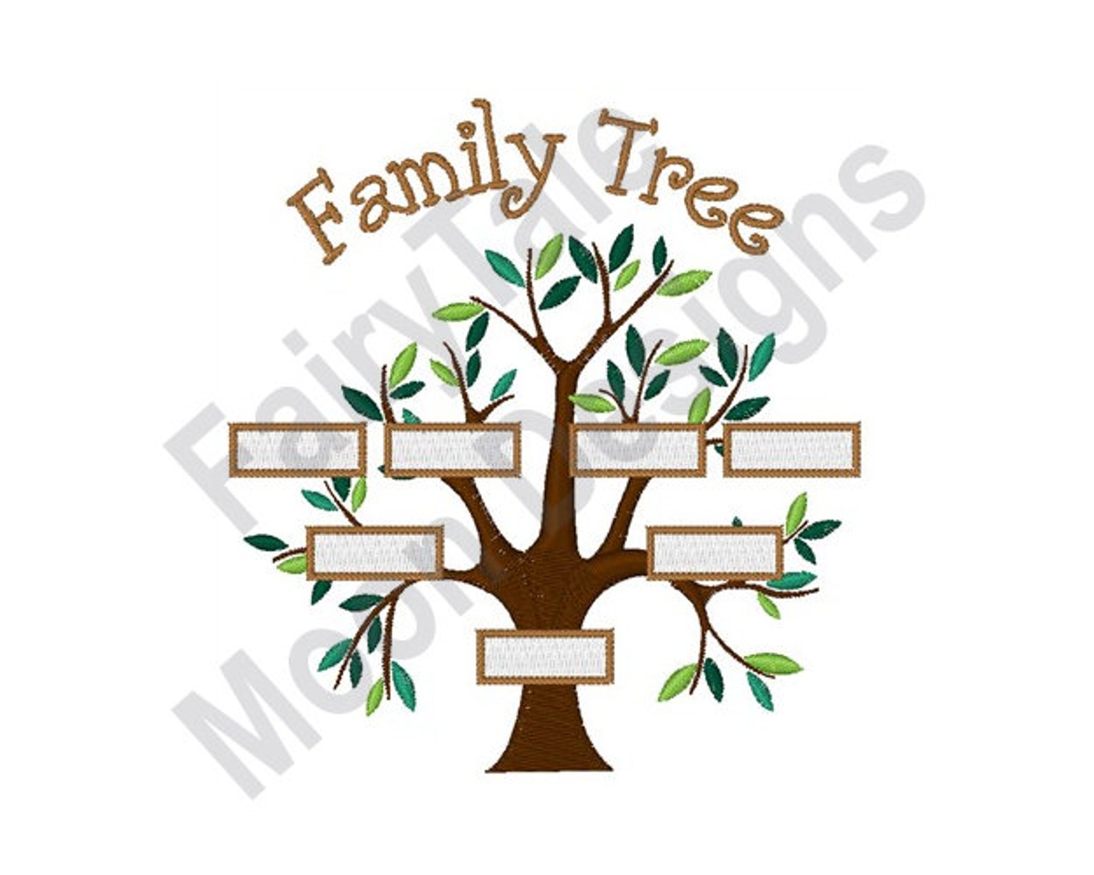 Family Tree - Machine Embroidery Design, Family Tree Embroidery Pattern ...