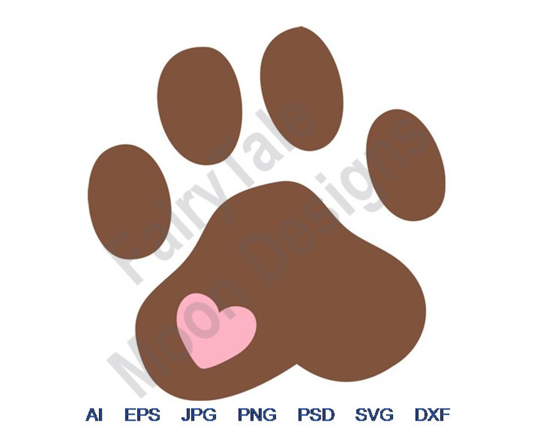 Paw Print - Svg, Dxf, Eps, Png, Jpg, Vector Art, Clipart, Cut File, Pet ...