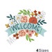 Welcome Banner Flower Arrangement - Machine Embroidery Design, Folk Art ...