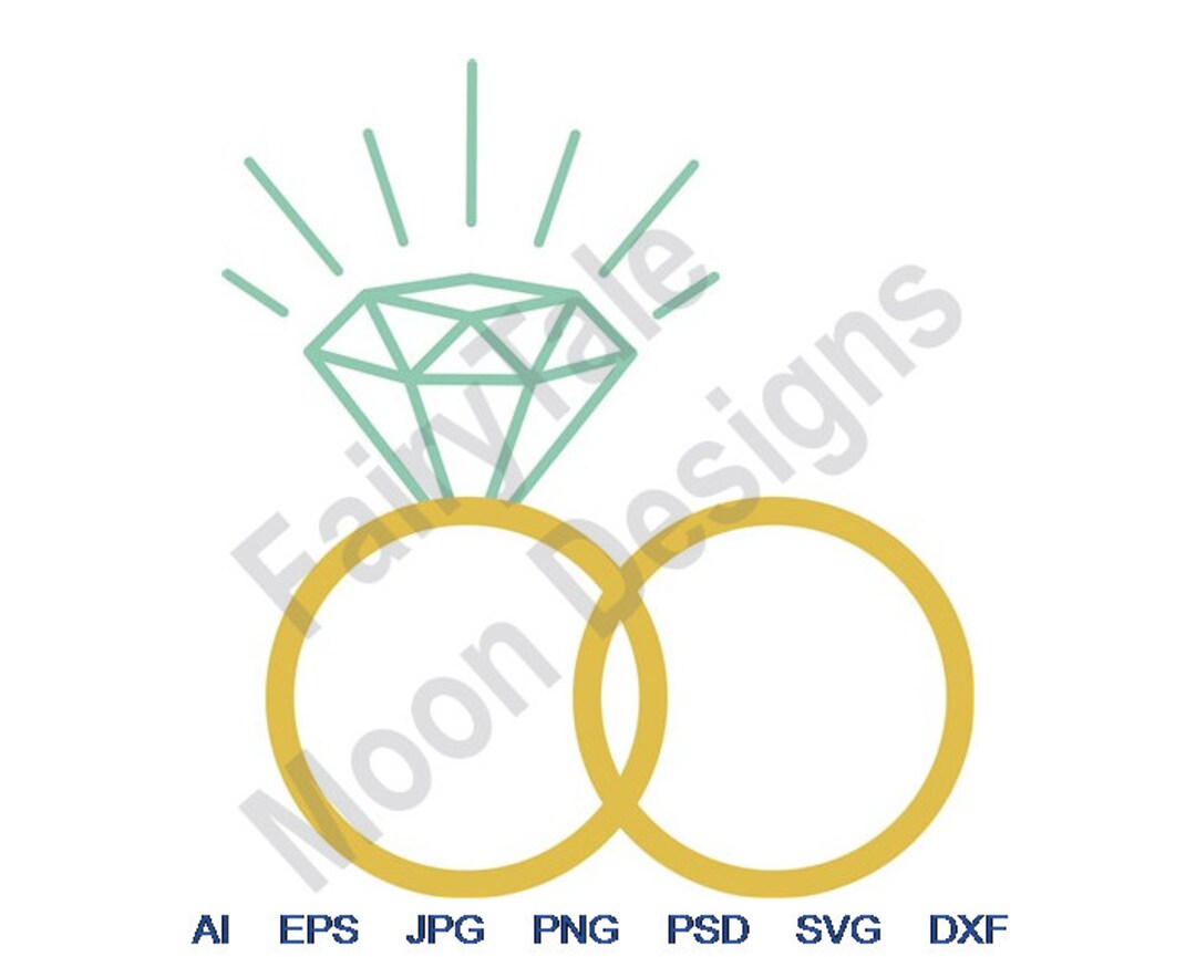 Wedding Rings - Svg, Dxf, Eps, Png, Jpg, Vector Art, Clipart, Cut File ...