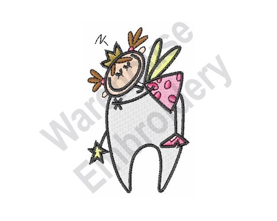Tooth Fairy Machine Embroidery Design Stick Figure Tooth | Etsy