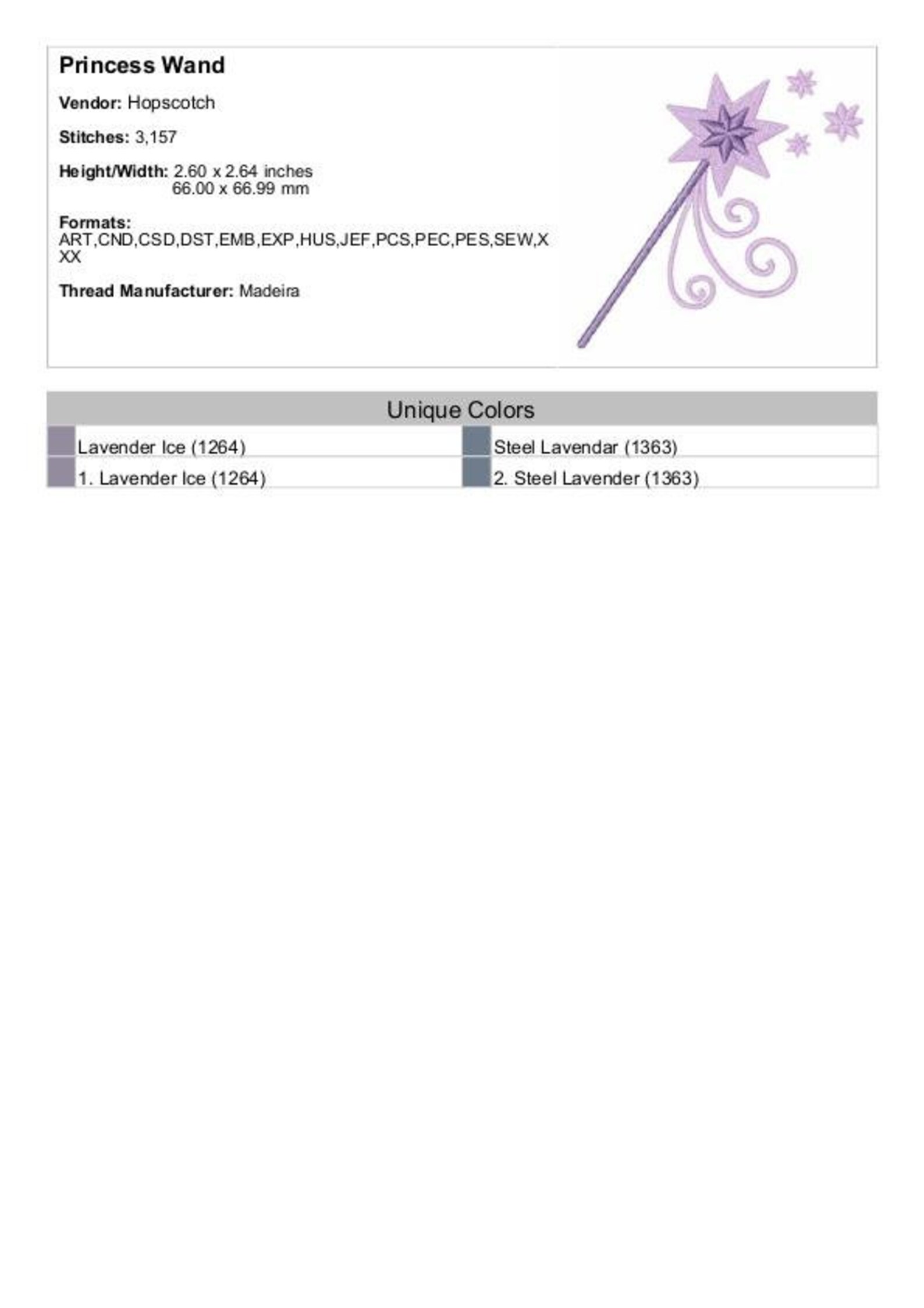 Princess Wand Machine Embroidery Design Magic Wand | Etsy