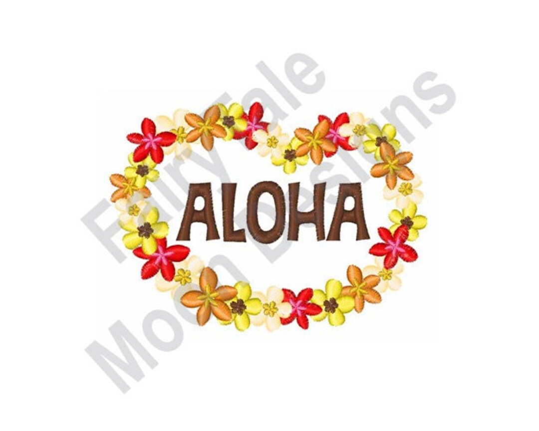 Aloha Lei Machine Embroidery Design Hawaiian Lei Embroidery - Etsy