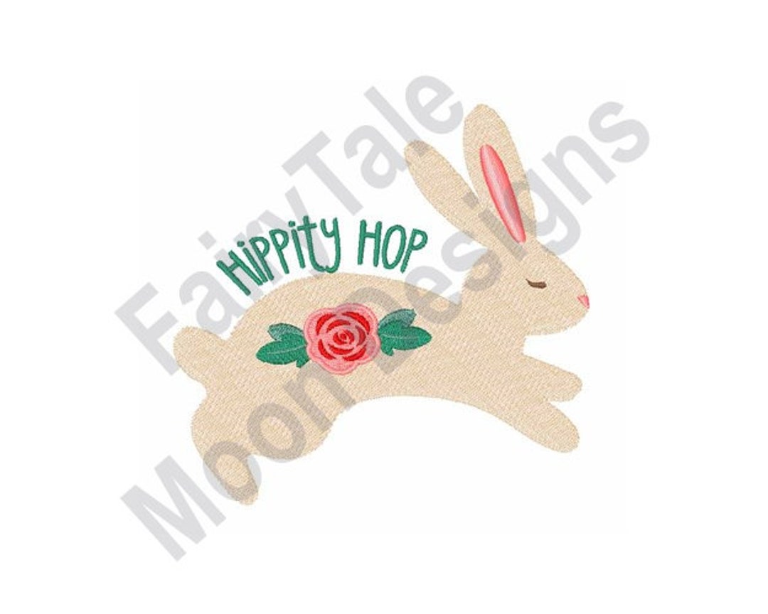 Hippity Hop Machine Embroidery Design, Easter Bunny Embroidery Pattern ...