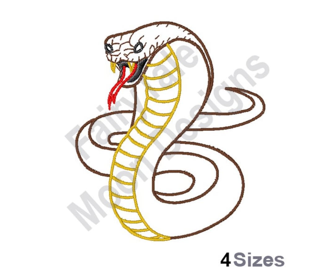 Cobra Outline - Machine Embroidery Design, Snake Outline Embroidery ...