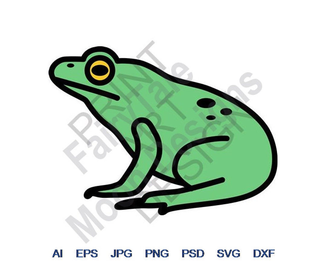 Frog Svg Dxf Eps Png Jpg Vector Art Clipart Cut File - Etsy