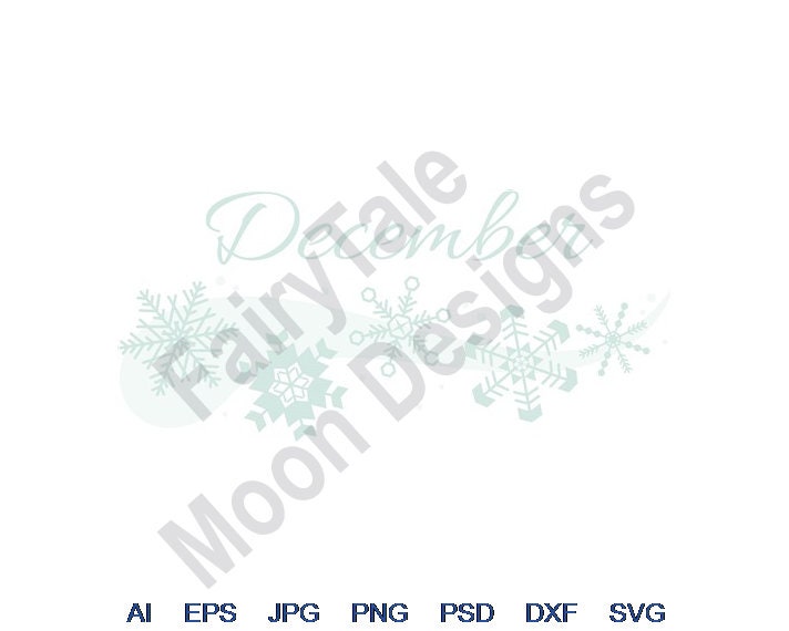 December Svg Dxf Eps Png Jpg Vector Art Clipart Cut | Etsy
