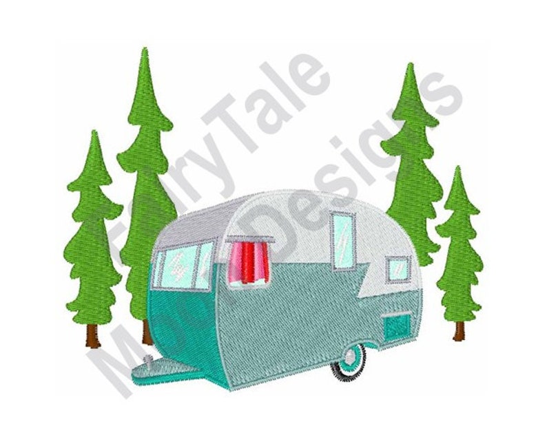 Camper Scene Machine Embroidery Design Travel Trailer - Etsy